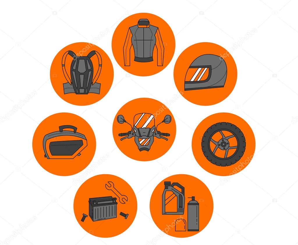 Vector set of motorcycle icons Stock Vector Image by ©Helen_F #101249642