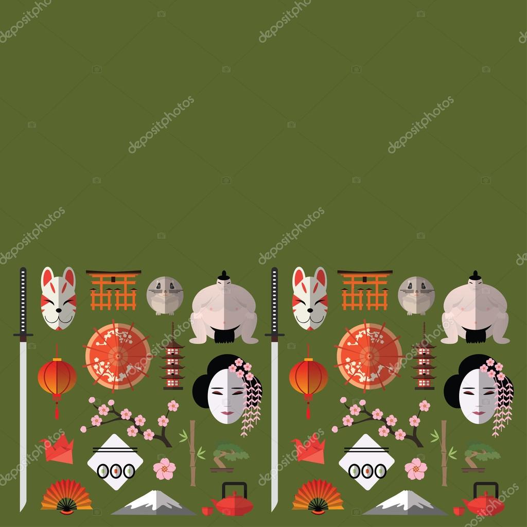 Banner with flat japanese seamless pattern Stock Vector Image by ©Helen ...
