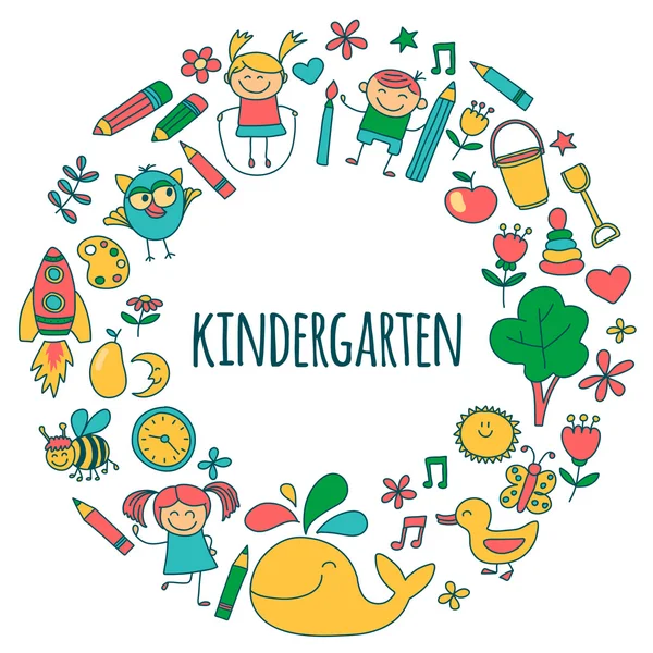 Kindergarten Play and study Vector images Stock Illustration by ©Helen ...