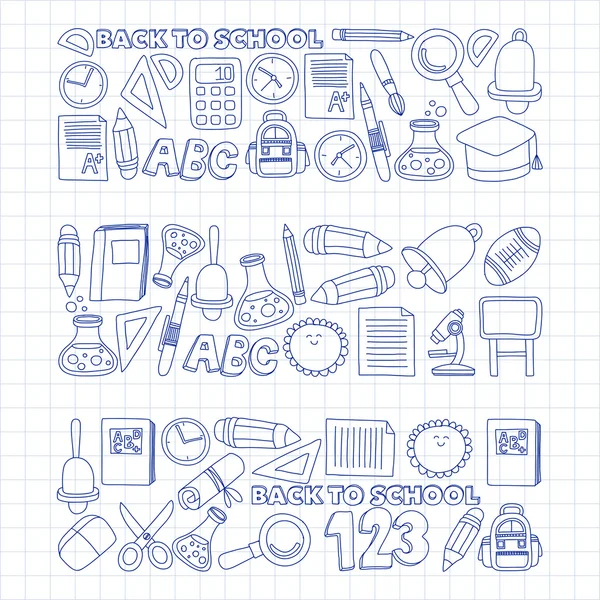 Vector doodle set of education symbols Back to school Stock Vector ...