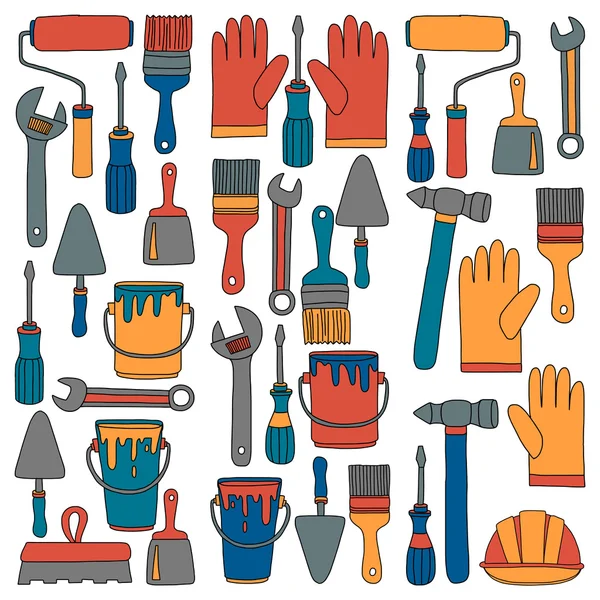 Repair and renovation tools Hand drawn vector icons ⬇ Vector Image by ...