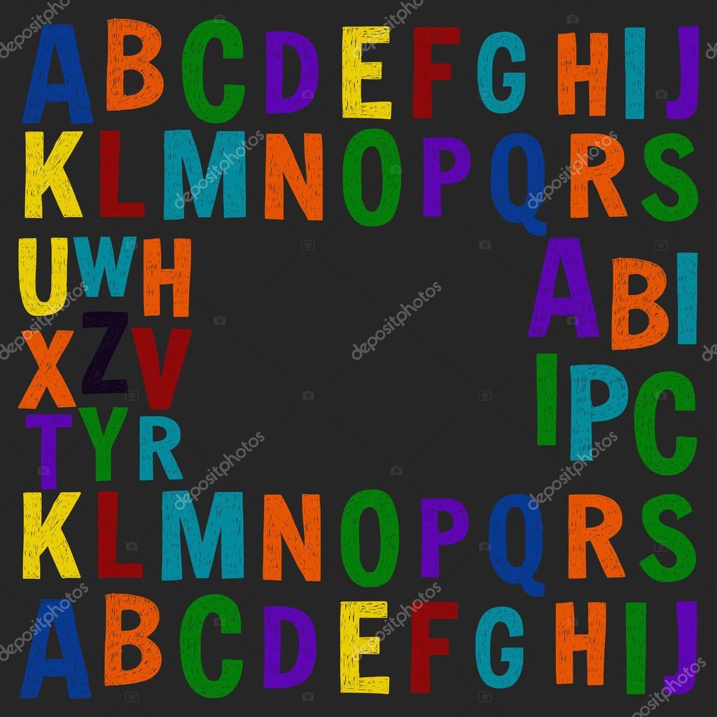 Poster on blackboard with alphabet chalk letters Stock Vector Image by ...