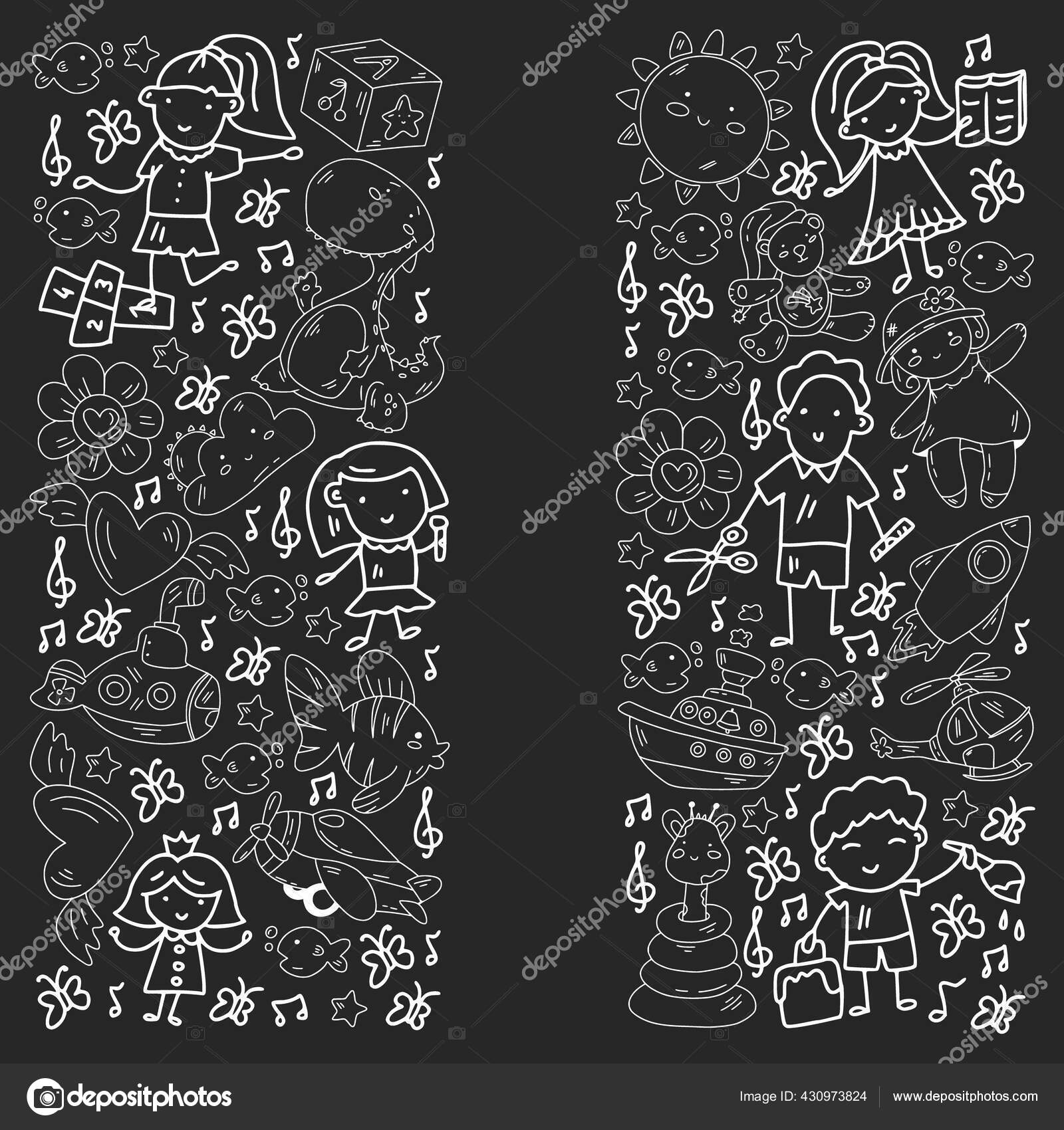 Poster with cute doodle drawing of happy kids and precepts to celebrate ...