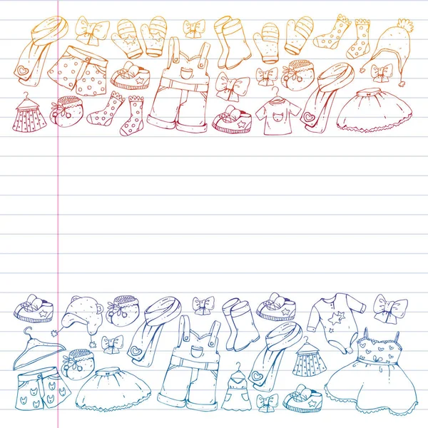 Children clothes. Background for babies, kids patterns. Stock Vector by ...