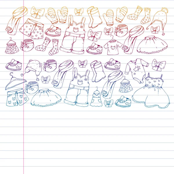 Children clothes. Background for babies, kids patterns. Stock Vector by ...