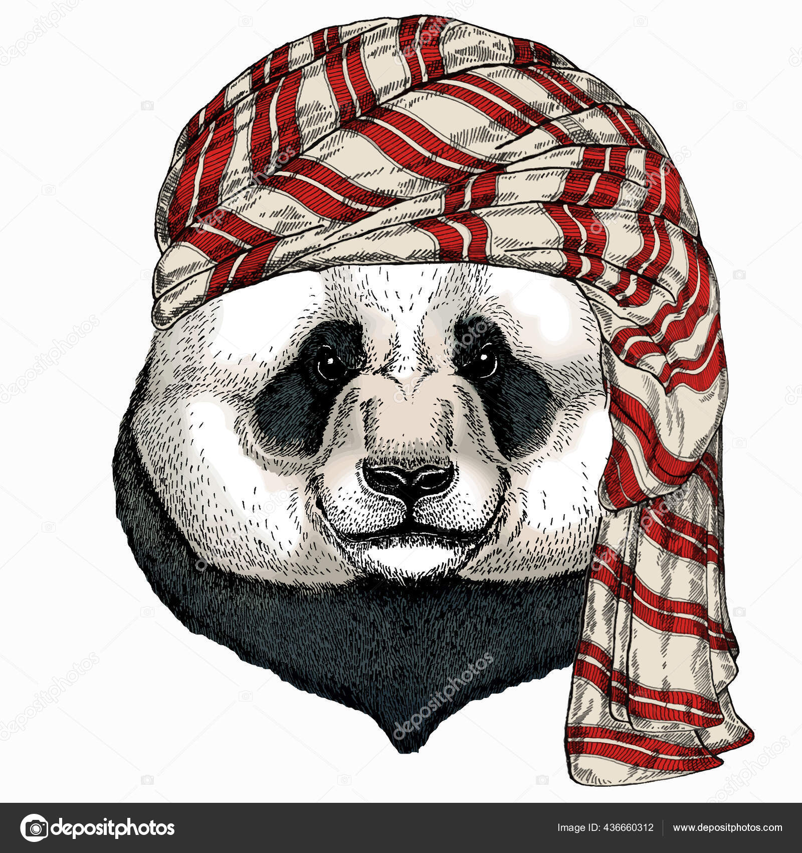 Wild animal wearing keffiyeh or kufiya. Animal head. Stock Vector Image ...
