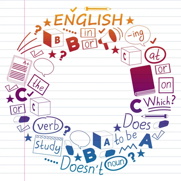 English courses, english learning. Vector pattern. Online courses ...