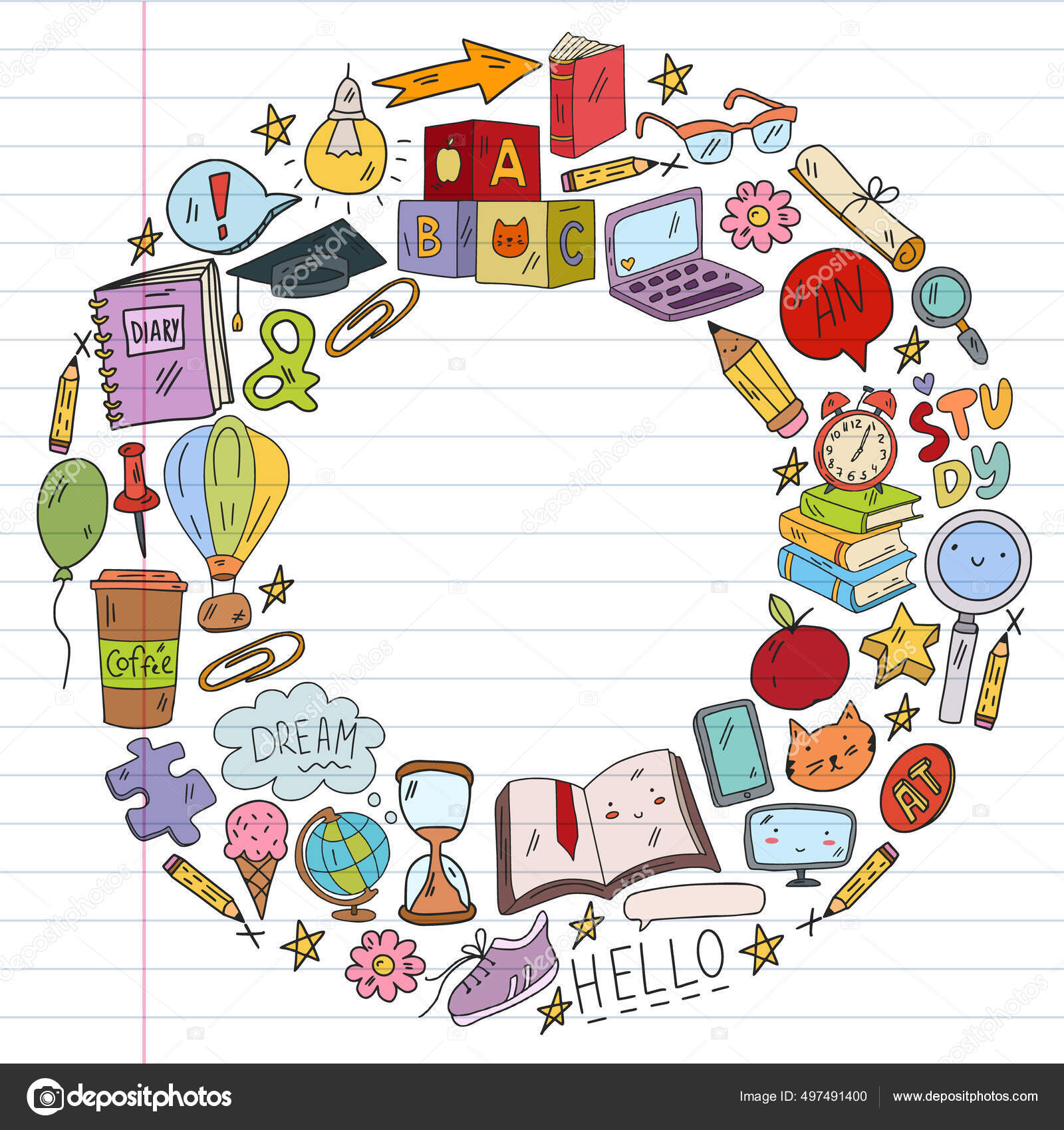 Stickman Illustration Featuring Words English Club Surrounded Young ...