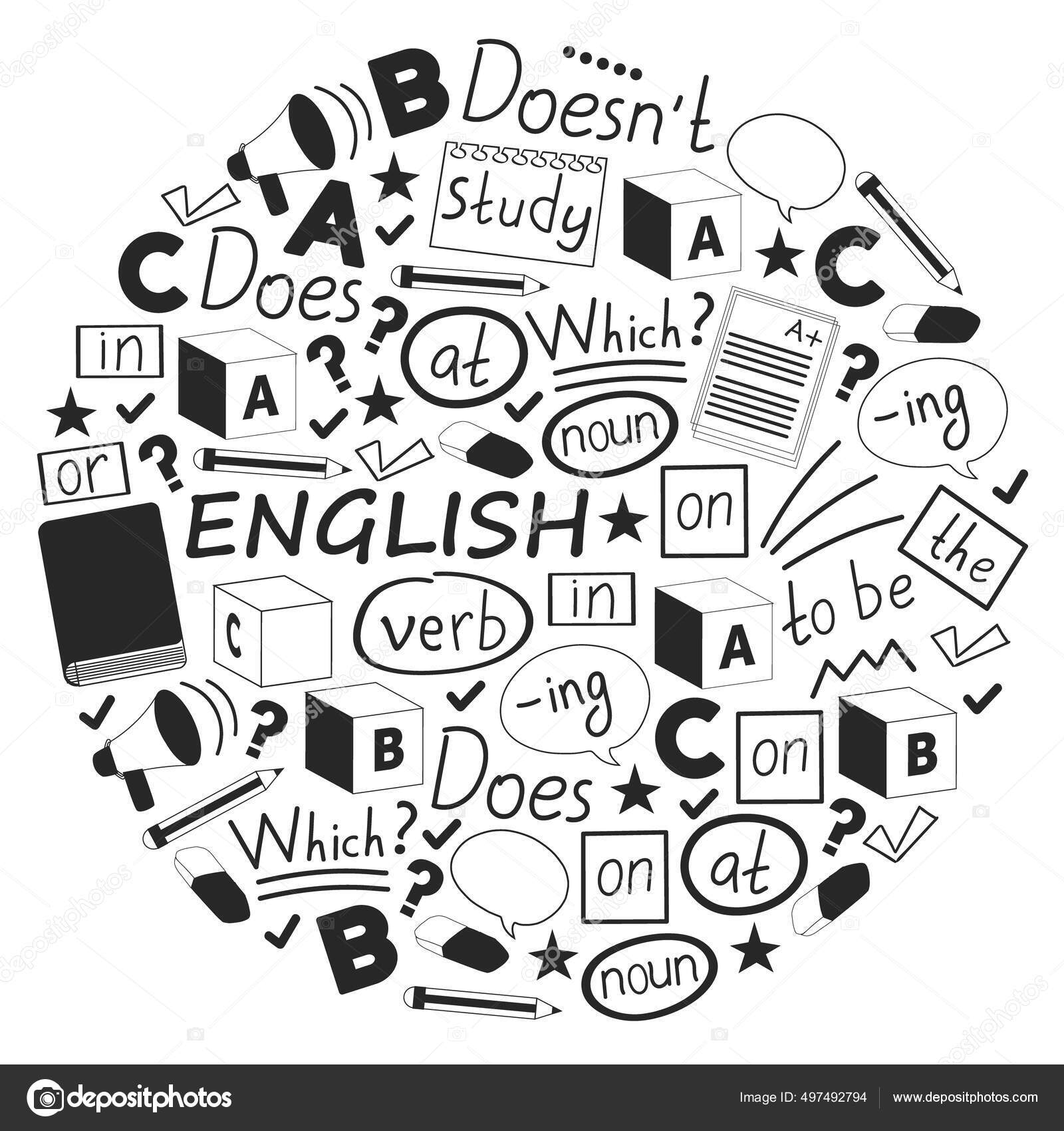 Imágenes En Inglés En Blanco Y Negro Alfabeto Ingles En Color Negro