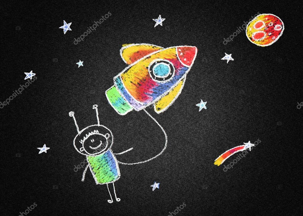 Happy boy with rocket Stock Illustration by ©Helen_F #71167317