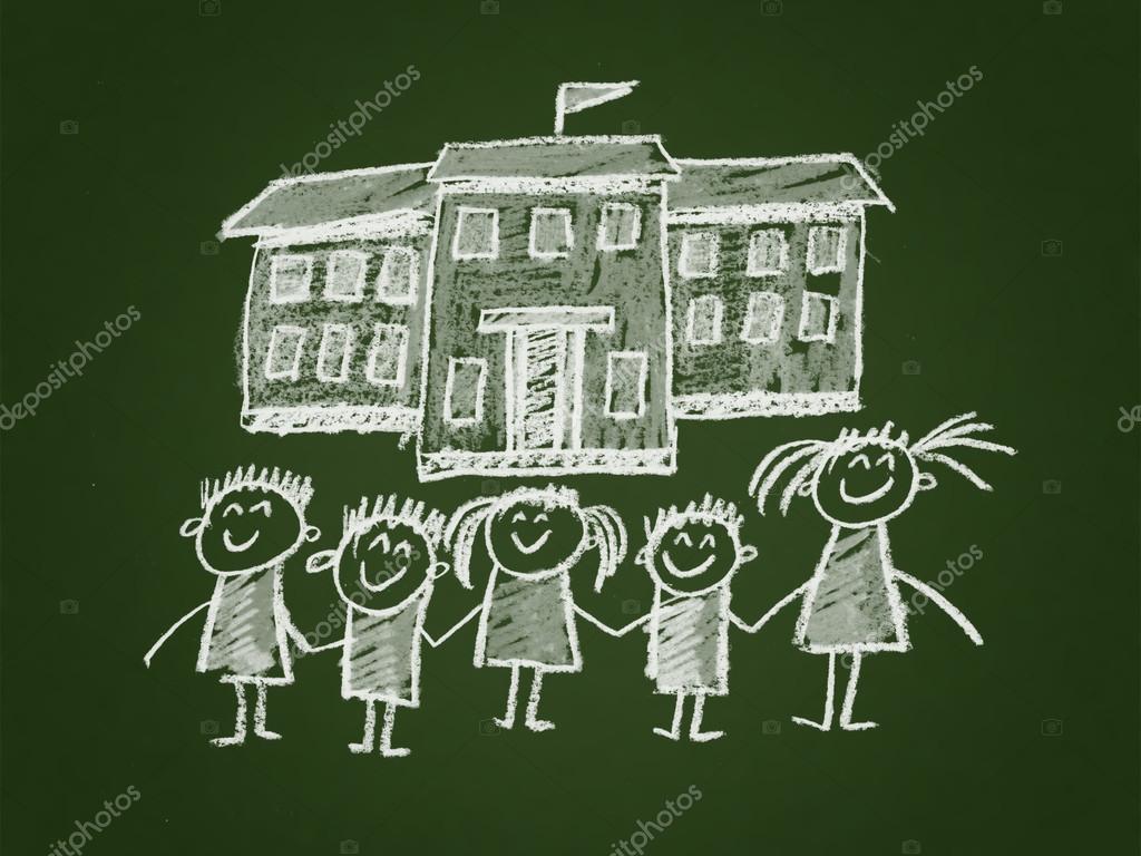 School and happy children Stock Illustration by ©Helen_F #77551970