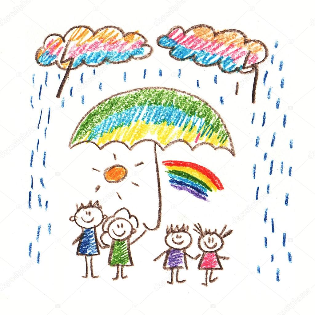 Social protection. Happy family. Stock Illustration by ©Helen_F #79248564