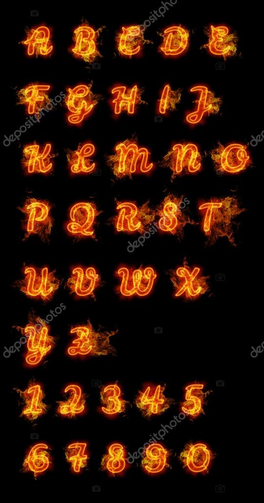 Fire font collection. Stock Photo by ©Helen_F 80050932