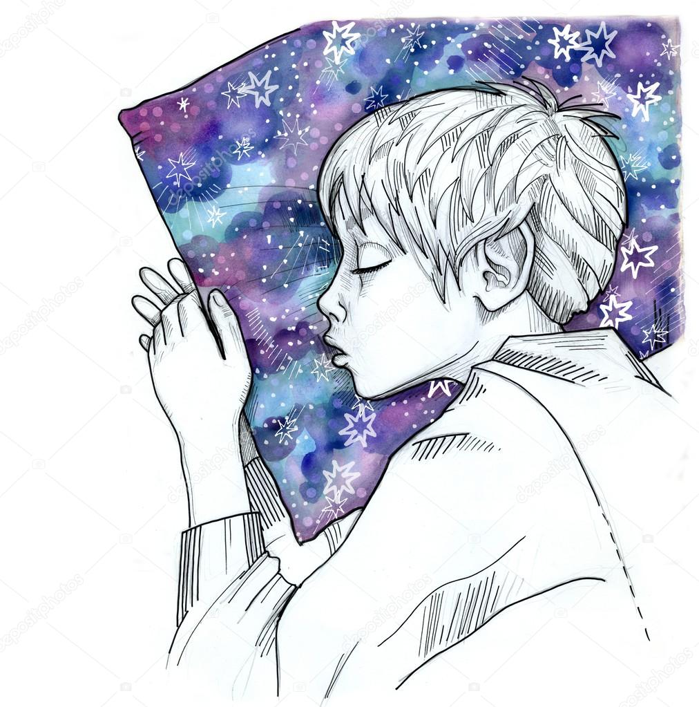 Sleeping Boy Drawing
