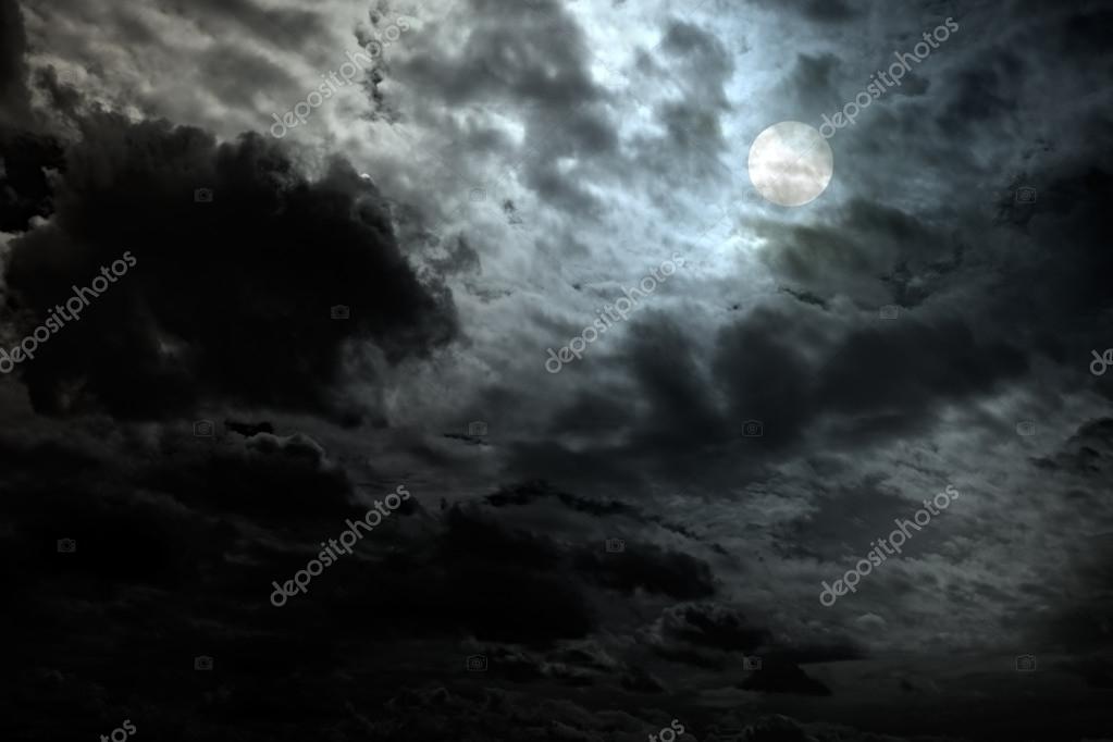 Cloudy full moon night ⬇ Stock Photo, Image by © zacariasdamata #53746141