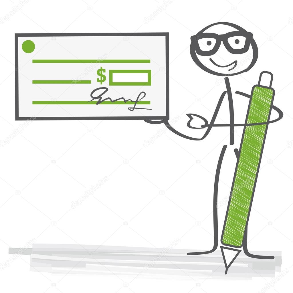 Signing check - vector illustration — Stock Vector © trueffelpix #100695348