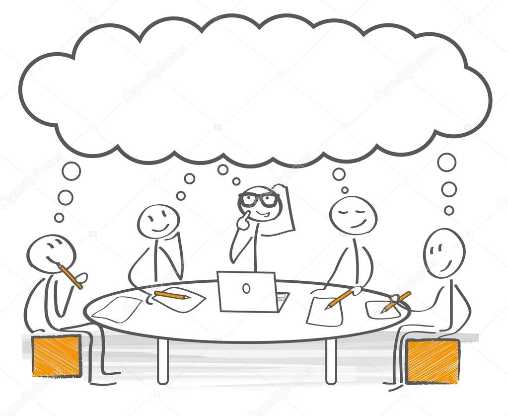 Brainstorming together - vector illustration — Stock Vector ... Brainstorming together - vector illustration — Stock Vector ...