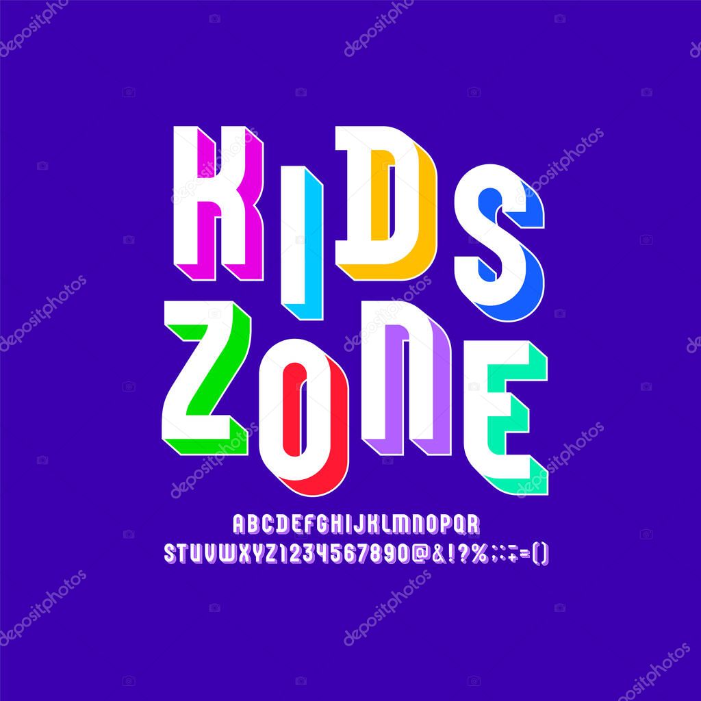 Ni os fuente l dica, alfabeto infantil 3d, letras y n meros brillantes ...