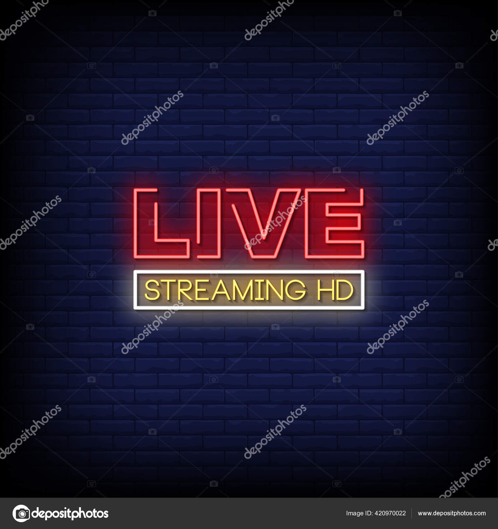 Live Streaming Neon Signs Style Text Vector Stock Vector by ©bohlam ...