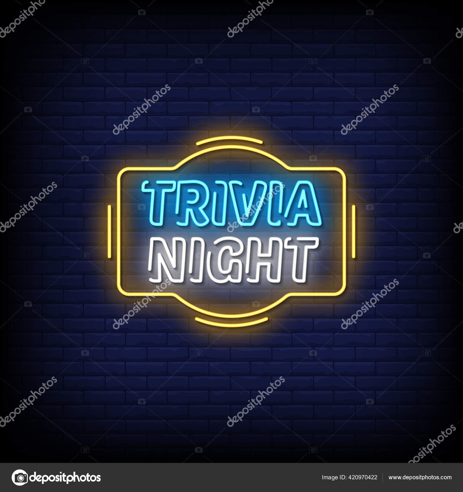 Trivia Night Neon Signs Style Text Vector Stock Vector Image by ©bohlam ...
