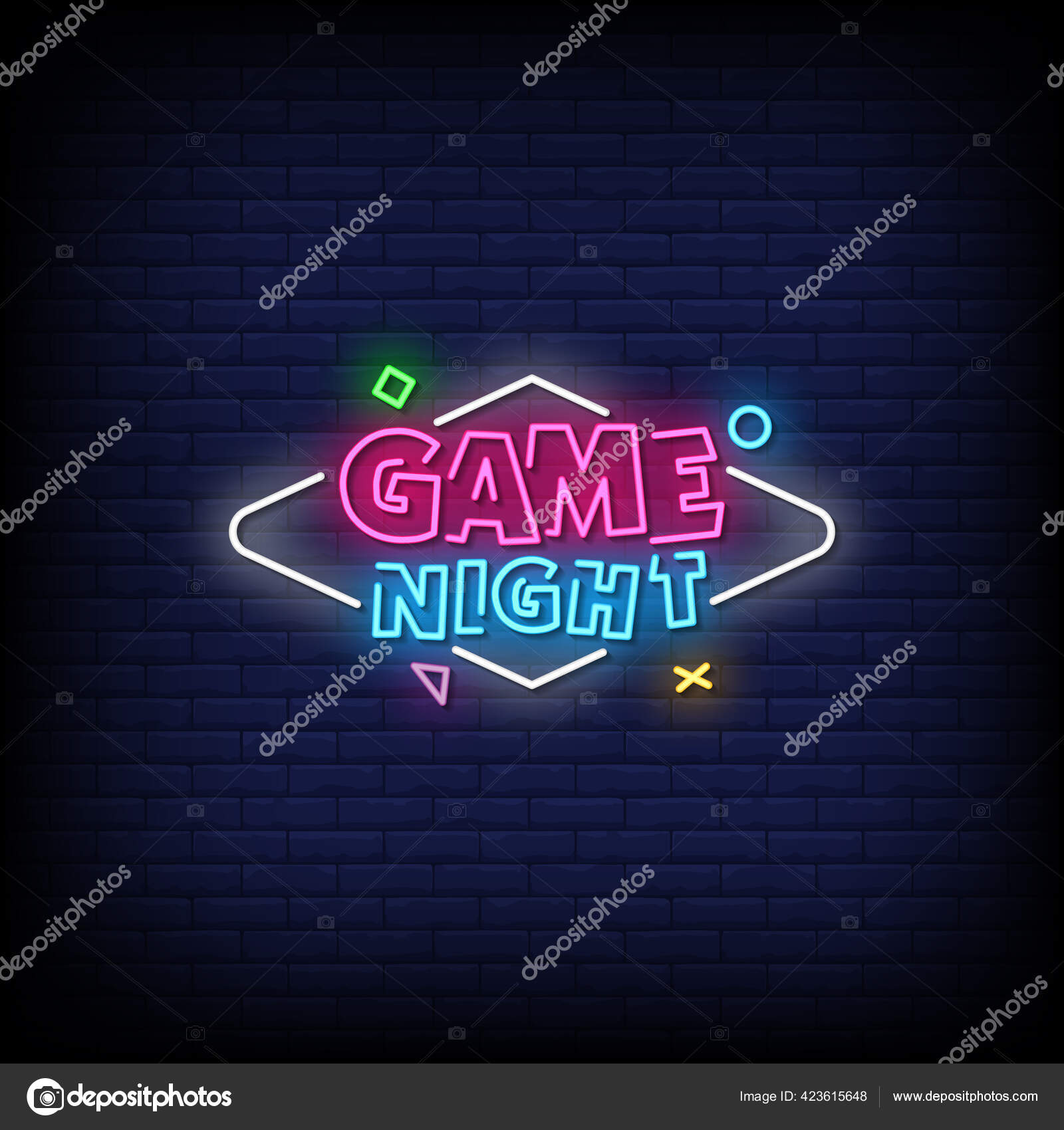 Game Night Neon Signs Dark Background Stock Vector Image by ©bohlam ...