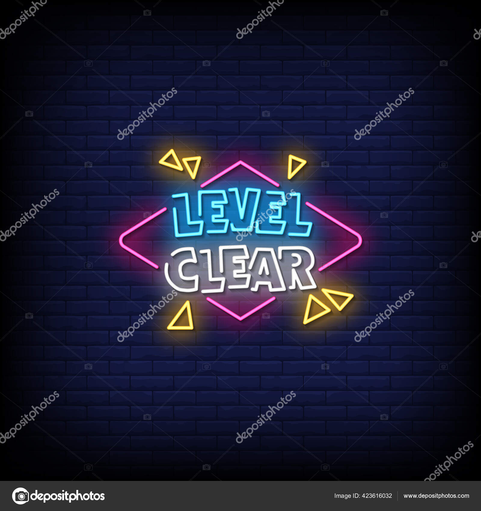 Level Clear Neon Signs Dark Background Stock Vector Image by ©bohlam ...