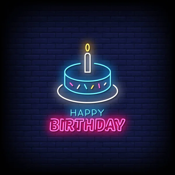 Happy Birthday Poster Neon Style Happy Birthday Neon Signs Greeting ...