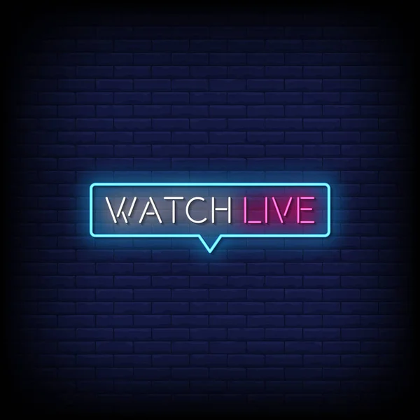 Live Stream Neon Sign Brick Wall Background Vector Stock Vector by ...