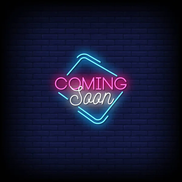 Opening Soon Neon Sign Brick Wall Background Vector Stock Vector by ...