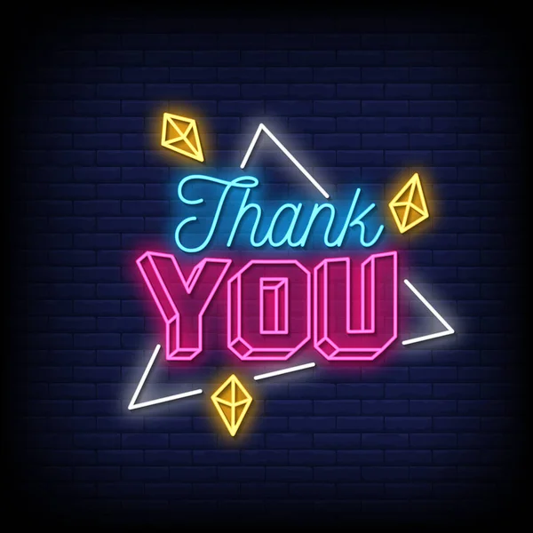 Thank You Poster Neon Style Thank You Neon Signs Greeting Stock Vector ...
