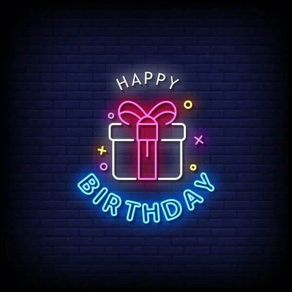 Happy Birthday Poster Neon Style Happy Birthday Neon Signs Greeting ...