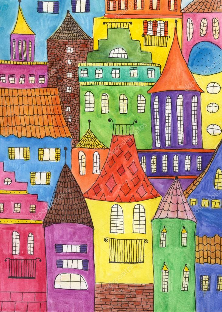 Mesebeli város, rajz — Stock Fotó © ukromka #95041078