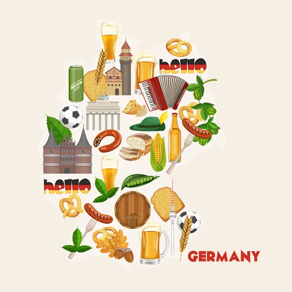 Germany travel poster. Infographic. Trip architecture concept ...