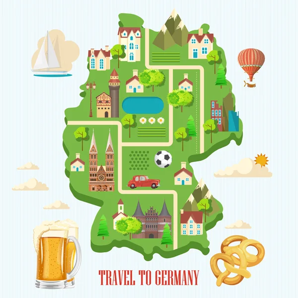 Germany travel poster. Trip architecture concept. Touristic background ...