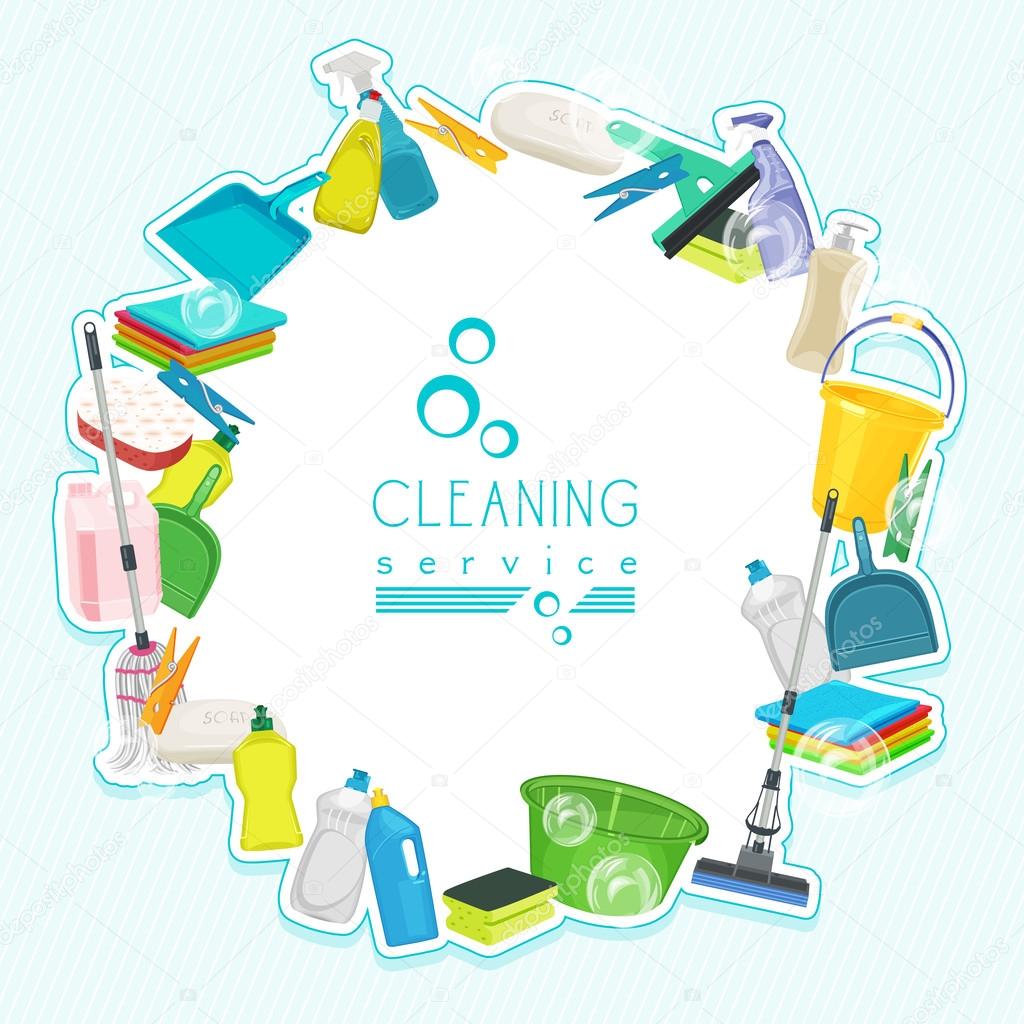 Poster design for cleaning service and cleaning supplies. — Stock ...
