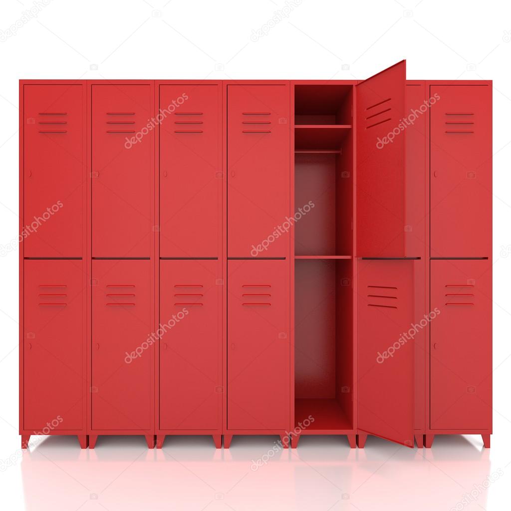 Open Red Lockers