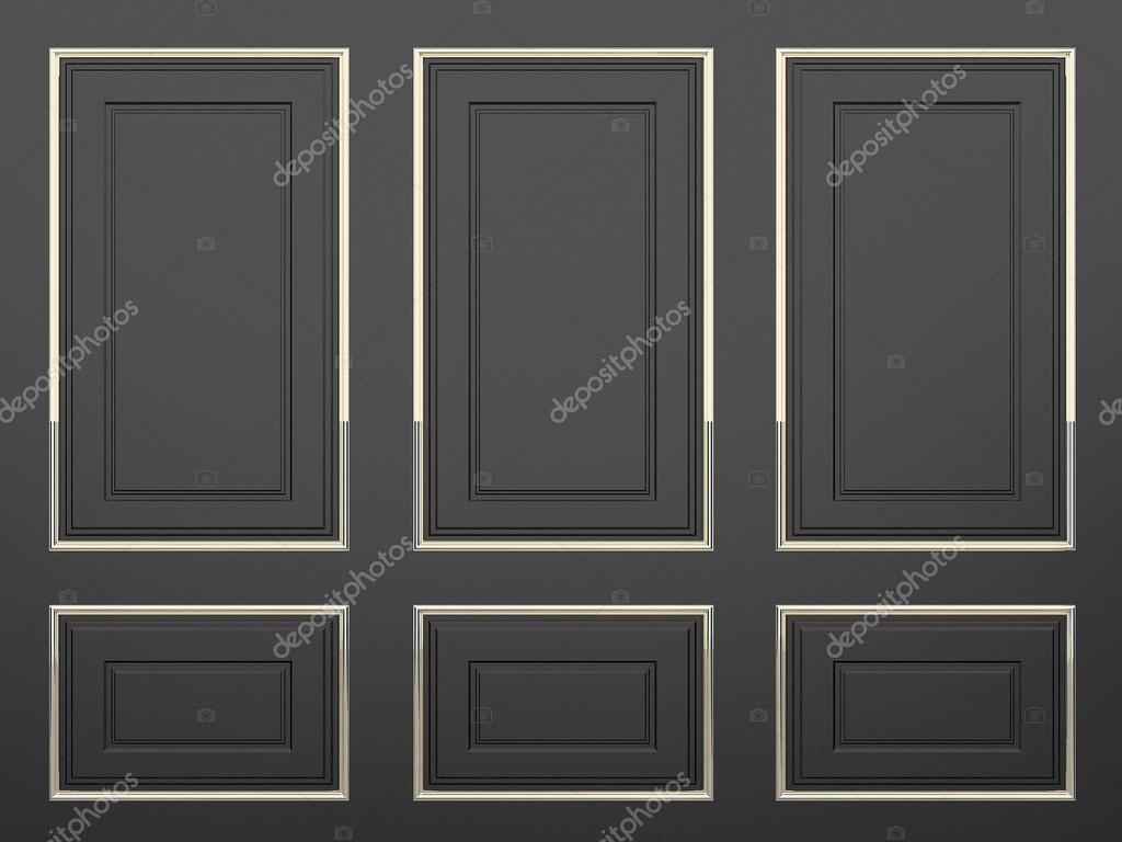 Classic black wall ,3d render — Stock Photo © yaryhee #97034746