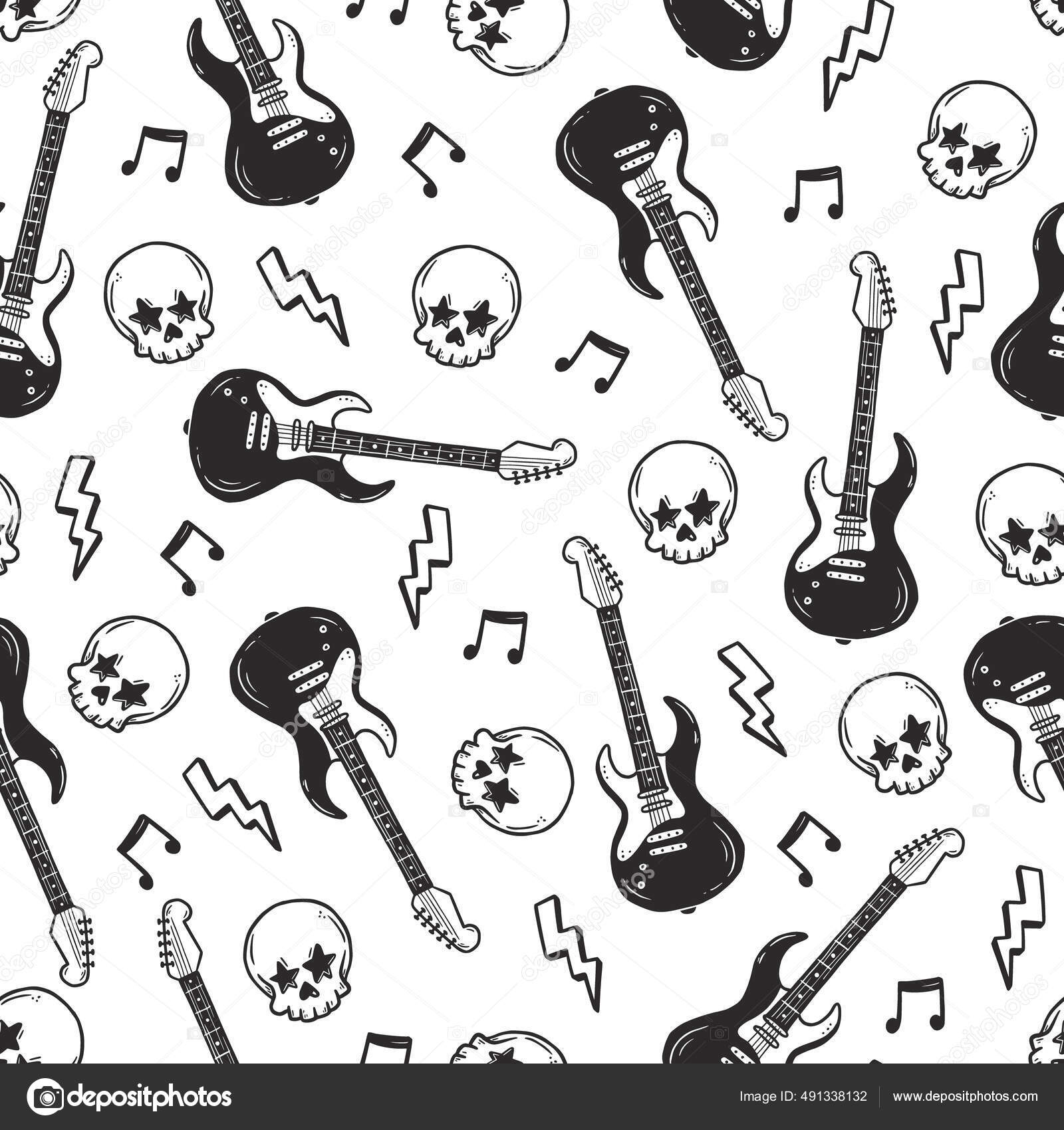 Rock n roll, punk music seamless pattern. Stock Vector by ©Polina_Sova ...