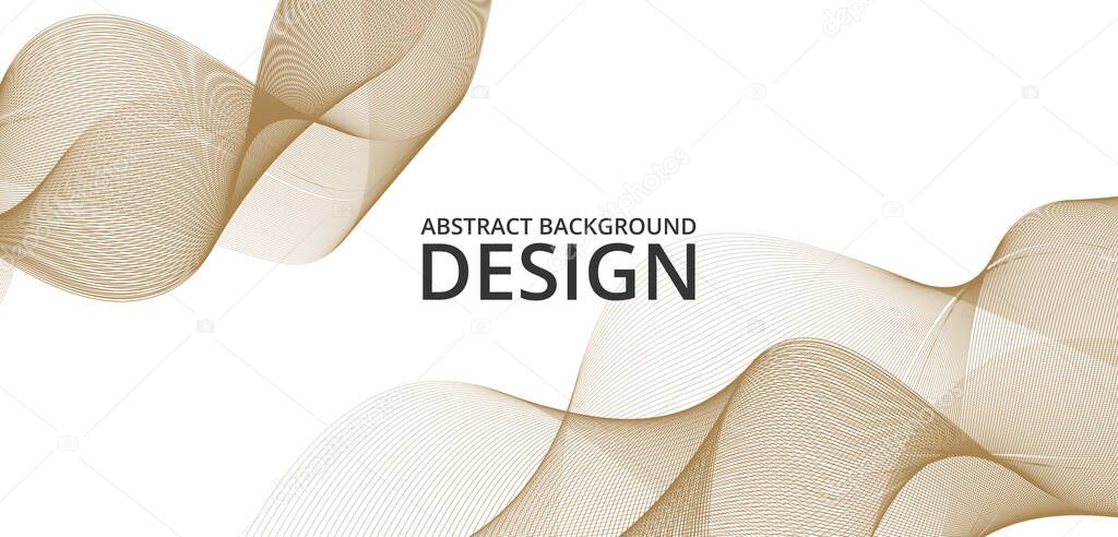 Abstracto oro y fondo de línea de onda blanca, elemento de oro simple ...