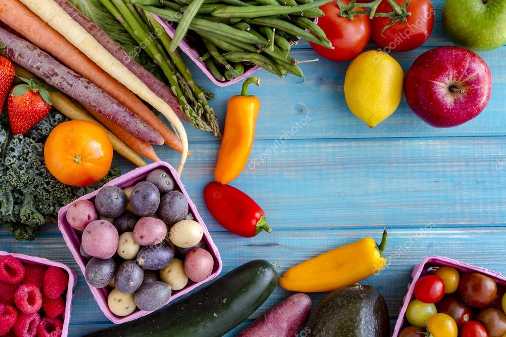 Assorted Fruits and Vegetables Background Stock Photo by ©TeriVirbickis ...