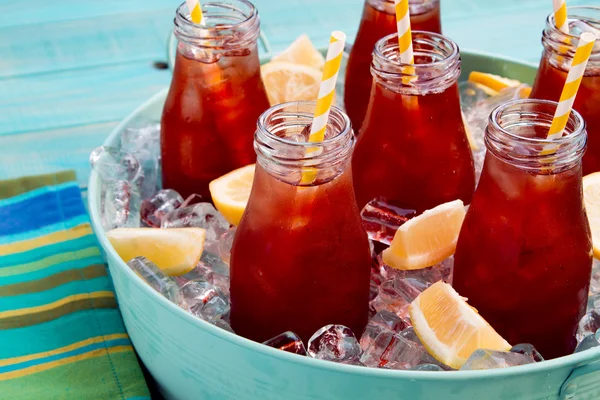 Iced Teas in Ice Filled Tray Stock Photo by ©TeriVirbickis 114169134