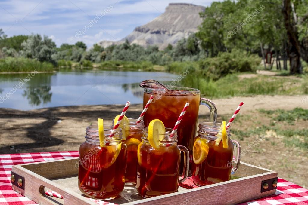 Iced Tea at Picnic in Grand Junction, Colorado Stock Photo by ...