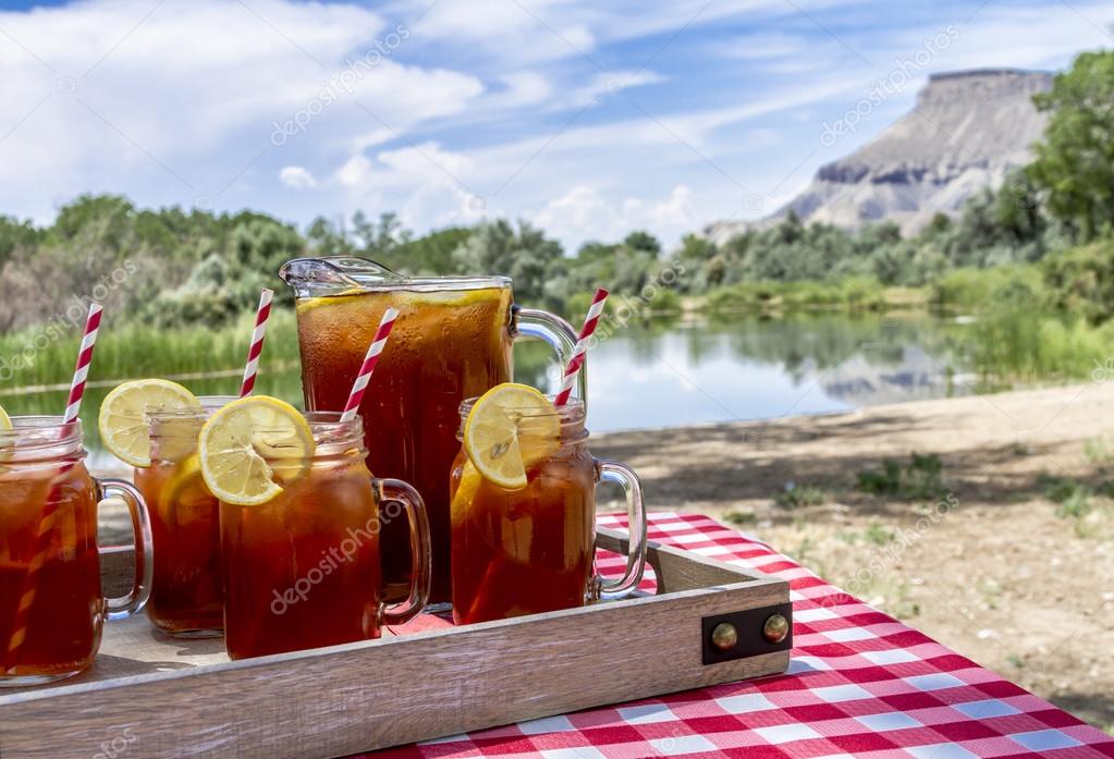 Iced Tea at Picnic in Grand Junction, Colorado Stock Photo by ...