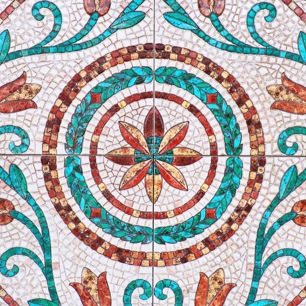 Old wall ceramic tiles patterns handcraft from thailand public. — Stock ...