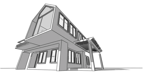 Architectural Sketch Line House Design Work Free Hands Drawing ...