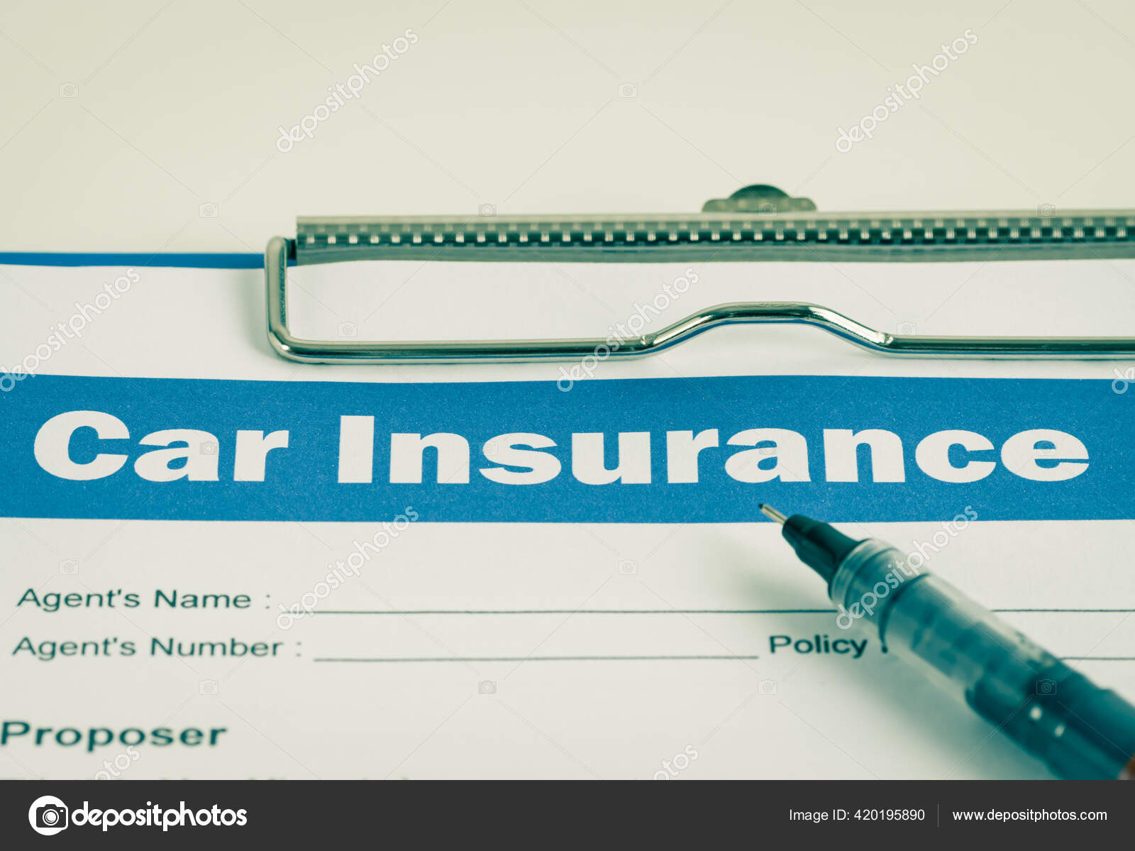 Car Insurance Claim Form Auto Insurance Document Pen Close View — Stock ...