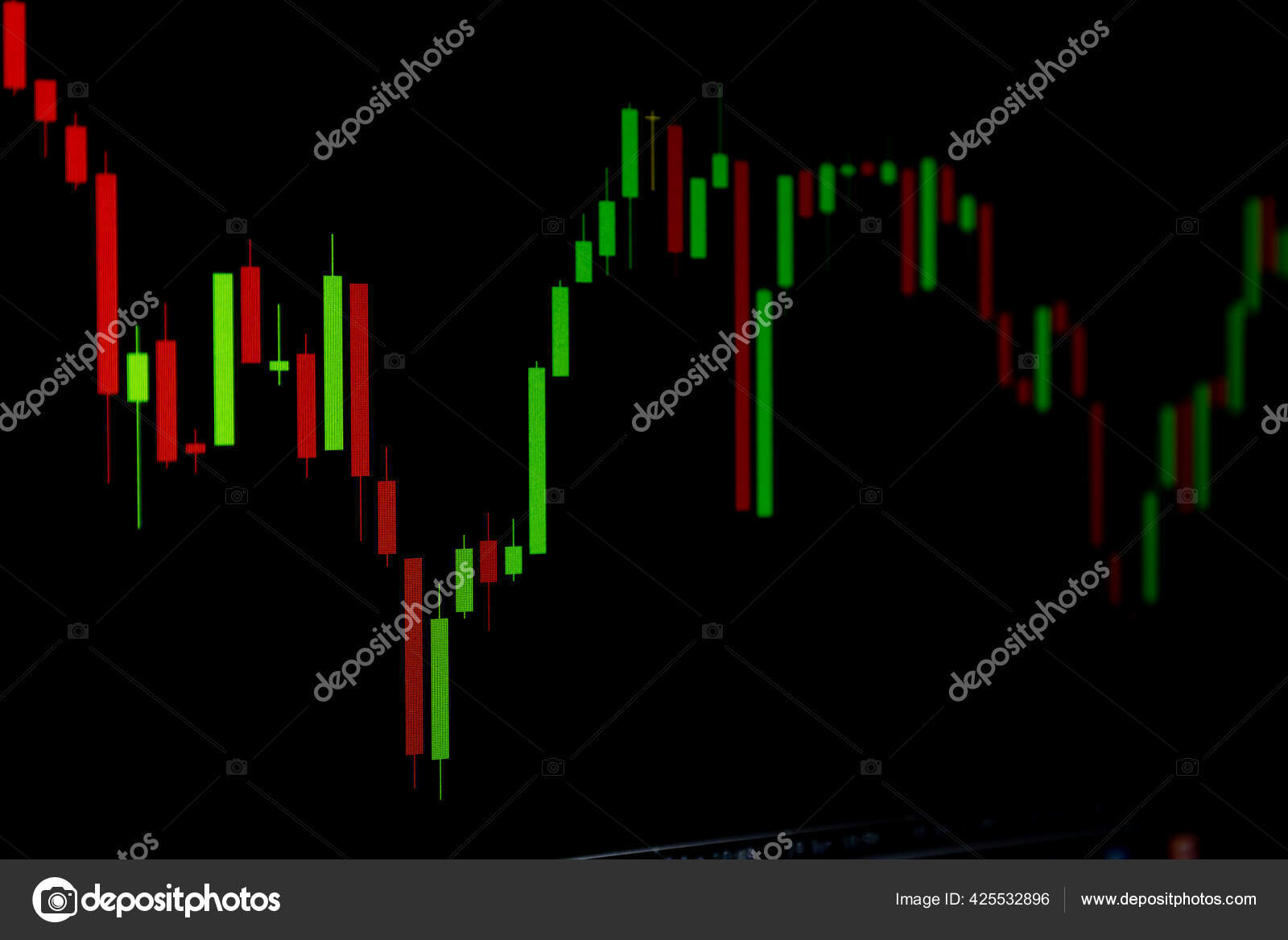 Trend Changing Position Stock Chart Forex Chart Black Background Stock ...