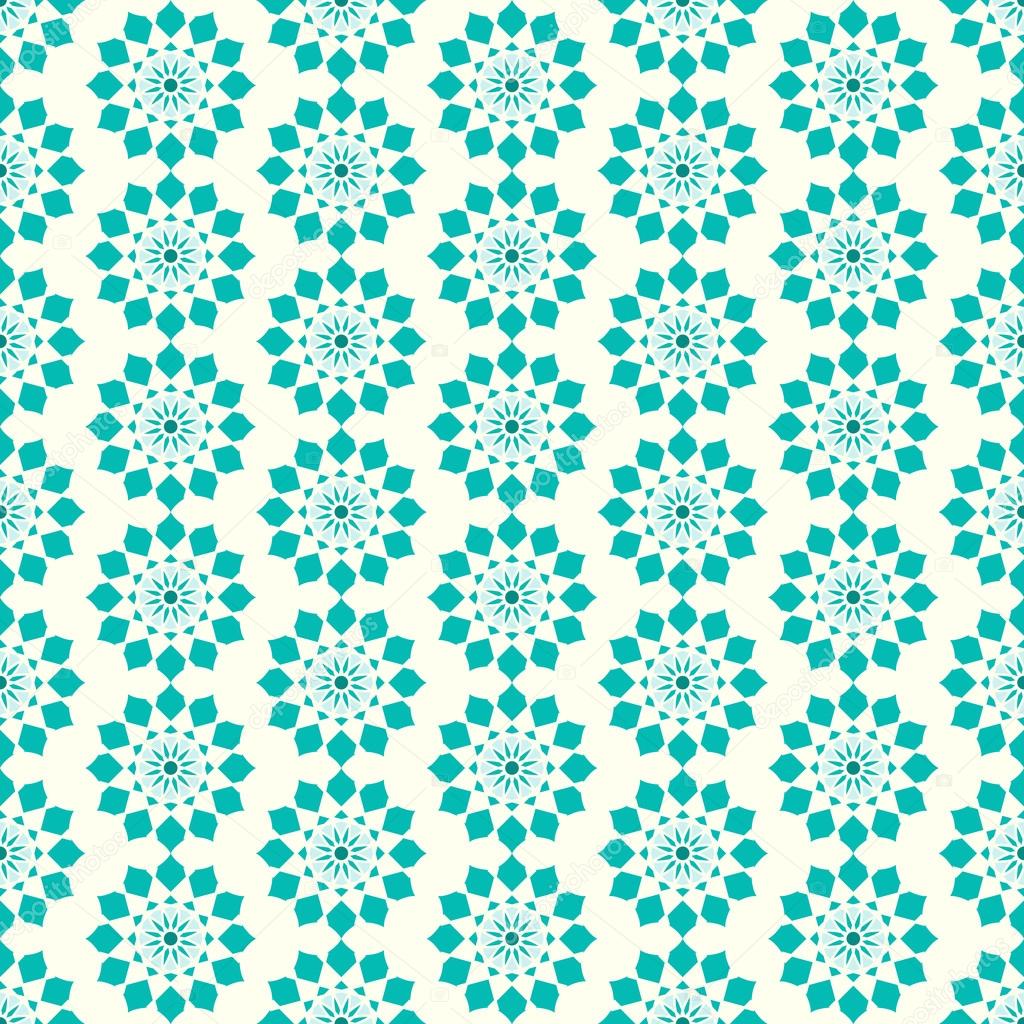 Turquoise Vintage Modern Flower Pattern on Pastel Color Stock Vector by ...