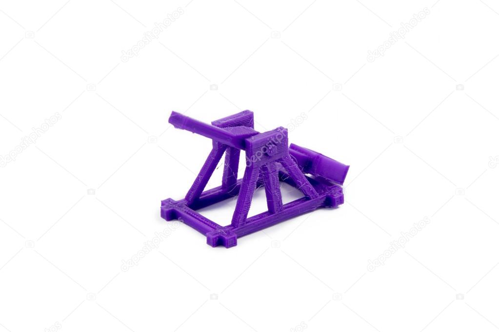 Modelo impreso en 3D de una catapulta medieval 2022