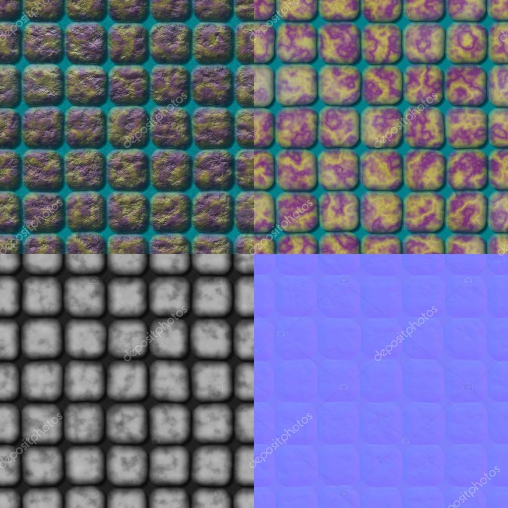 Pavement seamless generated texture (with diffuse, bump and norm ...